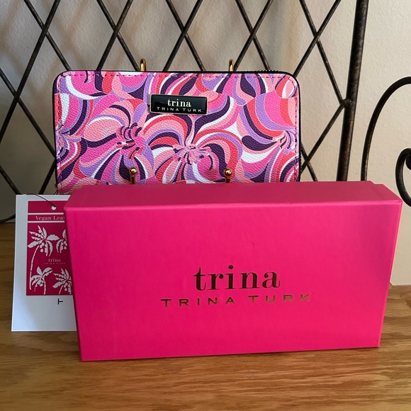 Trina Turk | Bags | Trina Turk Pink And Purple Wallet Nwt | Poshmark